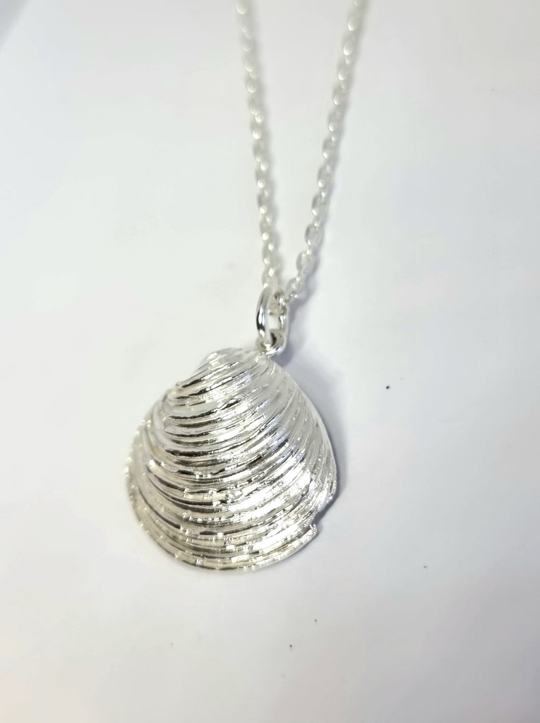 Coastal Silver Shell Pendant Extra Large – Custom Jewellery Co
